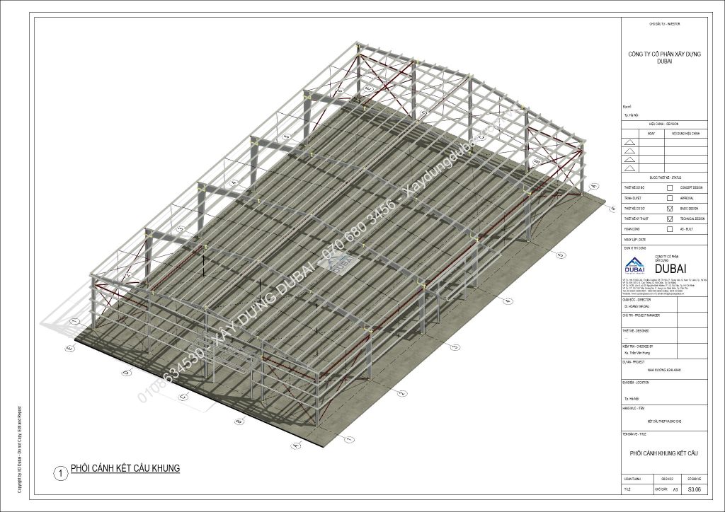 Hồ sơ thiết kế nhà xưởng rộng 24m dài 40m cao 6m miễn phí! - Xây dựng Dubai